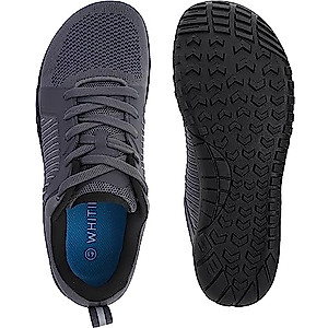 WHITIN Men's Trail Running Shoes Barefoot Minimalist Zero Drop Size Cross Training Walking Fitness Lightweight Outdoor Hiking Dark Grey 45