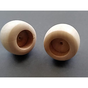 Finial Dowel Cap End 1 1/2" x 3/4" hole wooden (Package of 2) 1-1/2 in diameter Unfinished Wood Dome 3/4" dowel hole