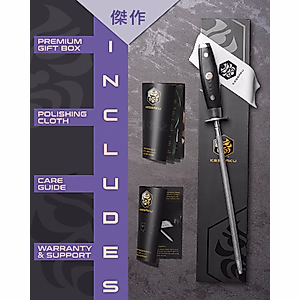 KESSAKU Annihilator Meat Cleaver - 9 inch - Dynasty Series - Stand and Sheath - Razor Sharp Massive Heavy Duty Butcher Knife - 3lbs - 6mm Thickness - German High Carbon Steel - G10 Garolite Handle