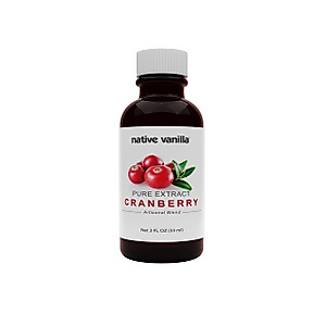 Native Vanilla - Pure Cranberry Extract - 2 Fl Oz - Pure Flavors and Extracts - Perfect for Cooking, Baking, and Dessert Crafting