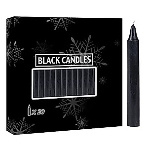 20 pcs Black Candles-Magic Ritual Small Mini Spell Chime Candles-for Pagan and Witchcraft Altars-4 inch X 1/2 inch Diameter - 1.5 Hour Burn Time