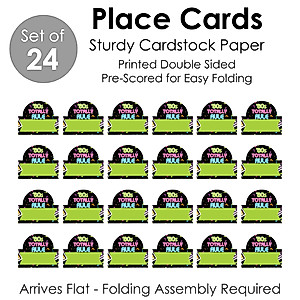 Big Dot of Happiness 80’s Retro - Totally 1980s Party Tent Buffet Card - Table Setting Name Place Cards - Set of 24