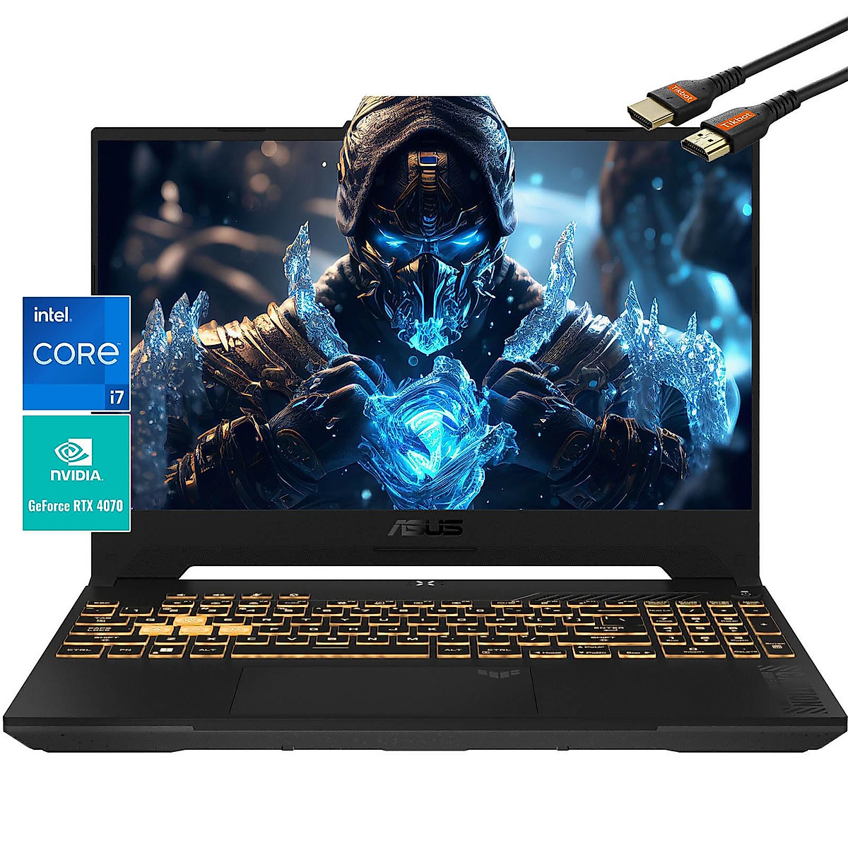 ASUS TUF Gaming Laptop 4070 - i7-12700H 14Core - 15.6 FHD IPS Display 100% sRGB - RGB Backlit Keyboard - MUX 140W - G-SYNC - Wi-Fi6 - Thunderbolt4 USB C - HDMI Cable - 2023 (32GB RAM |2TB PCIe SSD)