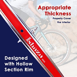 Ishaza Pack of 2 Bicycle Rim Strip 26" x 20mm – Red Rim Tape High-Pressure, Puncture & Temperature Resistant Durable Elastic PVC Bike Wheel Liner for Mountain & Road Bicycle