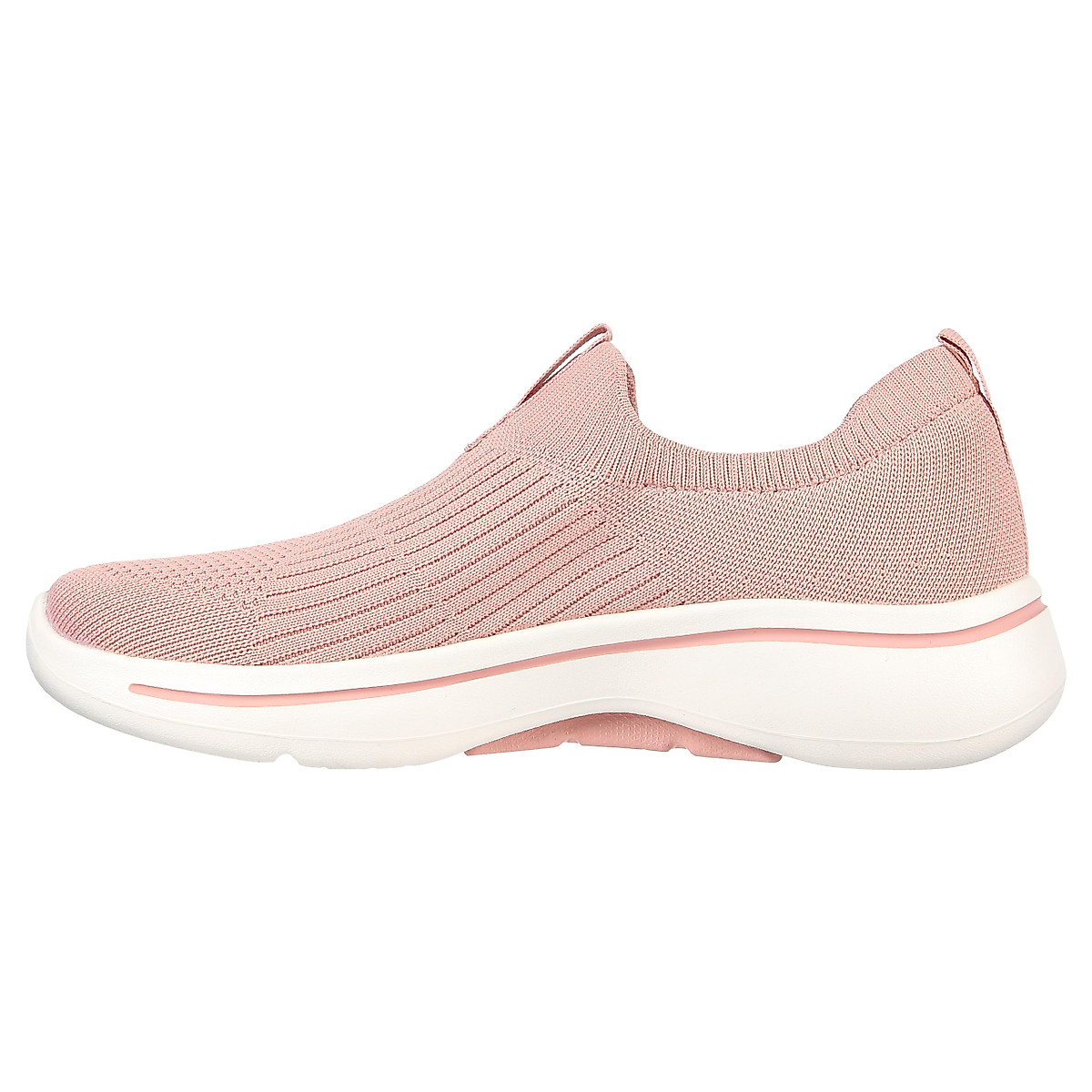 Skechers Women's Go Walk Arch Fit Iconic Slip On Walking Shoe Pink 9 Medium US
