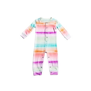 PJ Salvage Kids Baby Girls' Sleepwear Long Sleeve Peachy Romper Pj Sets, Multi, 6-12 mo