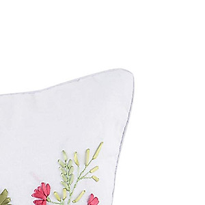 C&F Home Botanical Floral Ribbon Art Lumbar Pillow 22 x 14 White