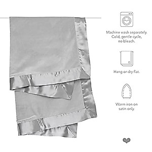 Little Giraffe Baby Blanket - Velvet Soft Blanket with Satin Trim - Baby Stroller Blanket - Newborn Baby Essentials & Baby Gifts - 29x35" - Blue