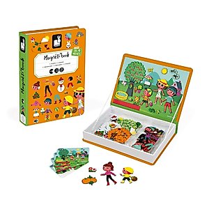 Janod MagnetiBook 120 pc Magnetic 4 Seasons Game - Travel/Storage Case Included - Ages 3+ - J02721
