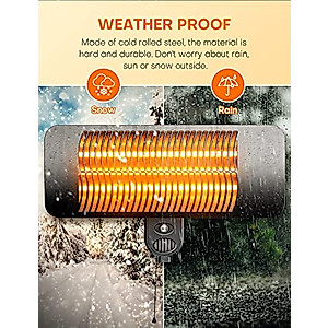 Electric Patio Heater, 1500W Waterproof Outdoor Heaters for Patio, Fast Heating Electric Infrared Heater w/Overheat Protection, 3 Heating Mode Wall Mounted Garage Heater for Outdoor/Indoor Use, Pets