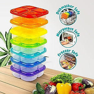 SANOEARTH Snack Containers [7 Packs] Lunch Containers For Kids | Lunchable Container | Snack Containers for Kids | Snack Containers For Adults | 3 Dippers