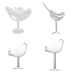 FEIlei Glass Cup, 150Ml Creative Bird Shape Cocktail Goblet Glass Personality Molecular Smoked-C
