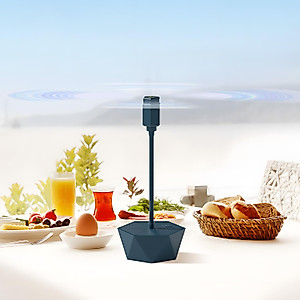 Grete Gotye 2-PC Food Fans for Tables, Outdoor Food Fan, Food Fan with Flexible Goose-Neck Blades, Portable Battery Powered Fan for Home Restaurant Party Picnic Patio (Navy Blue)