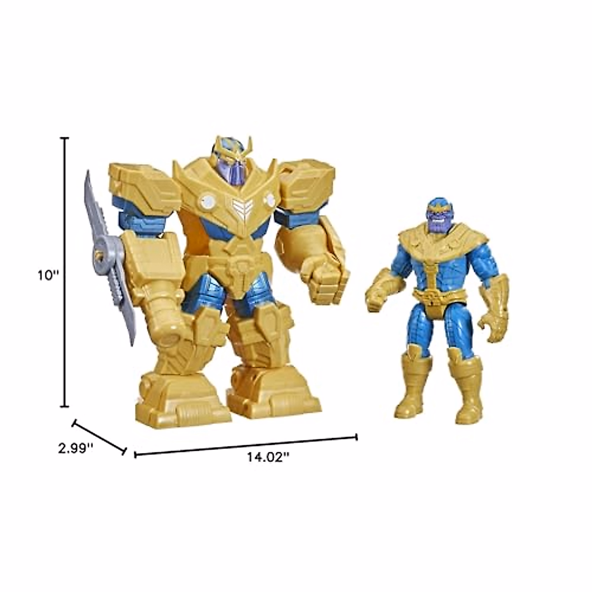 Avengers Hasbro Marvel Mech Strike 9-inch Action Figure Toy Infinity Mech Suit Thanos and Blade Weapon Accessory, for Kids Ages 4 and Up
