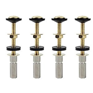 MUHBIJO Toilet Tank to Bowl Bolt Kits Toilet Seat Screws for Tank Solid with Extra Long Nuts Easy to Install and Double Gaskets for Fastening No Leakage (2)
