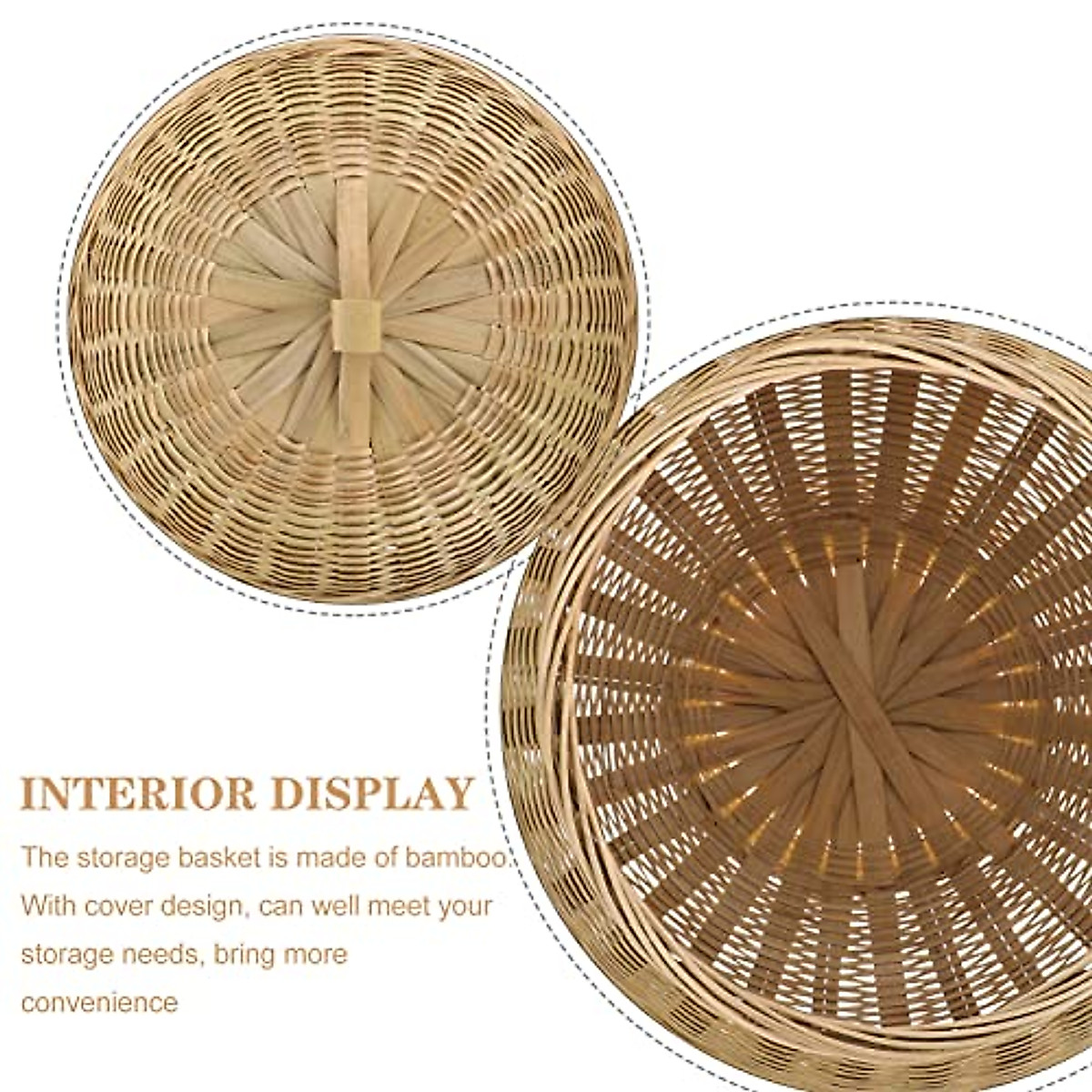 GANAZONO Bamboo Pumpkin Basket picnic basket food serving basket veggie basket go chess bowl fruit storage bowl toilet tank basket woven fruit basket Bamboo weaving storage rack to weave