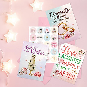 ceiba tree Wedding Cards for the Bride and Groom Engagement Congratulations Notes Card 18Pcs with Envelopes