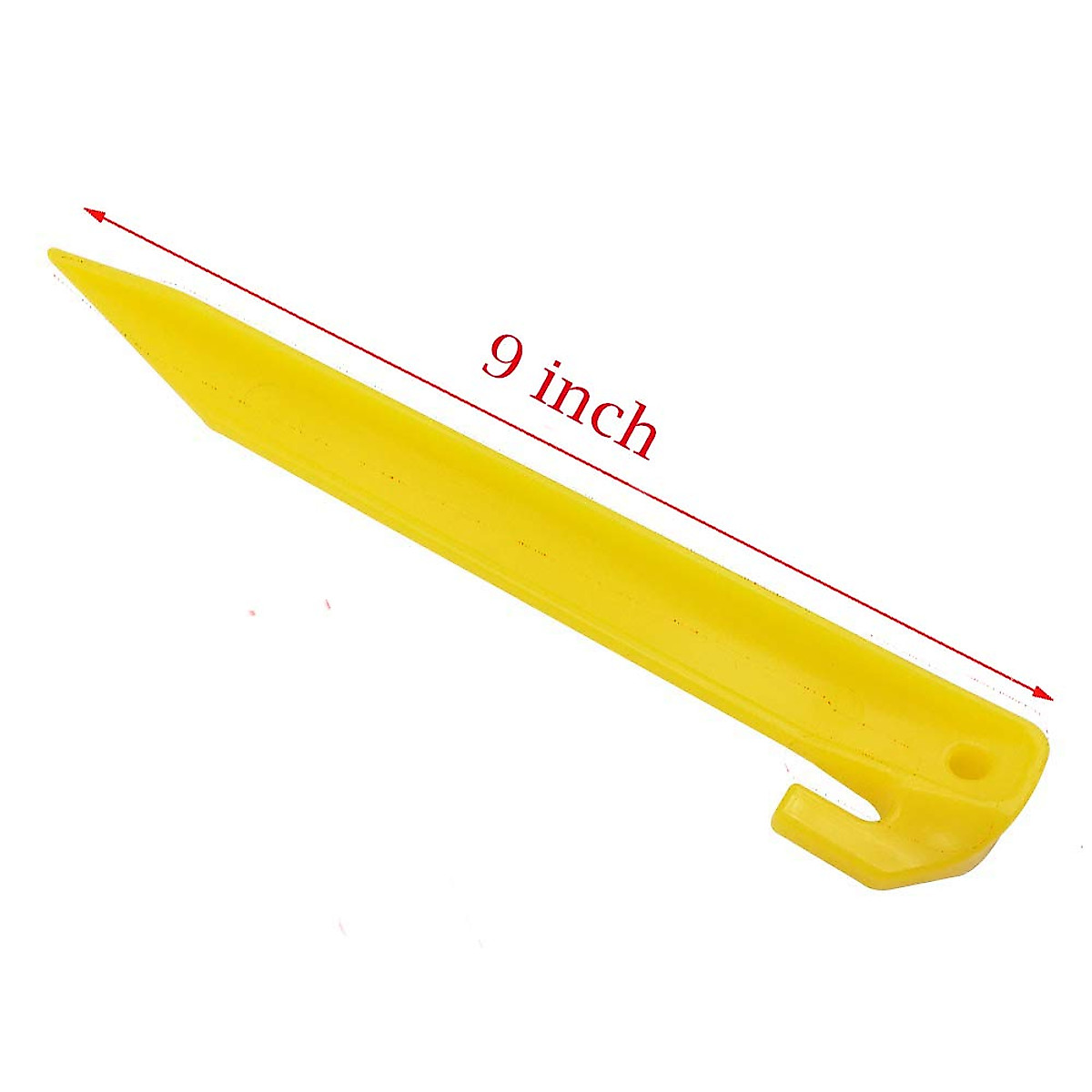 24 Pcs 9 Inch (225mm) Tent Pegs Plastic Spike Hook Awning Camping Caravan Visual Marker