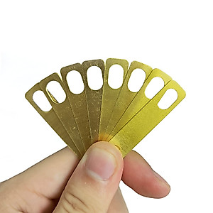 8PCS SAPHUE Guitar Neck Shims 4Pcs 0.2mm, 2Pcs 0.5mm and 2Pcs 1mm Thickness Brass Shims for Guitar and Bass Bolt-on Neck Repair(Gold)