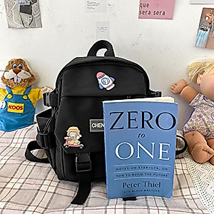 Yevin Anti Theft Backpack Crossbody Bags Travel Purse Convertible Backpack Ladies Nylon Waterproof Backpack for Women and Girl（Black）