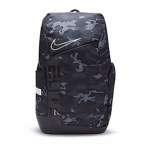 Nike Elite Pro Printed Basketball Backpack (32L) (Black/Black/White, One Size)