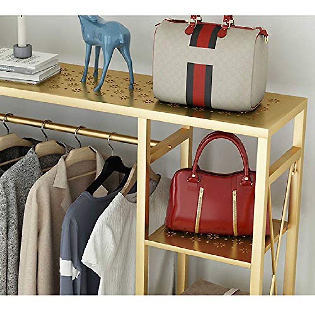 XI FA Clothing Display Rack Stand - Vintage Coat Stand- Clothes Hat Rack Shelf Shoe Marble Iron Coat Rack Home Umbrella Stand Clothes Hangers can Keep Your Clothes and Articles Tidy and Easy to take