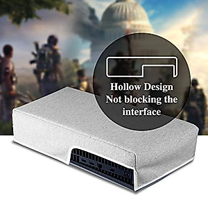 PS5 Console Dust Cover Horizontal Custom Designed for Playstation 5 Console Thick Cotton Precision Cut Easy Access Cable Port(Horizontal Position)