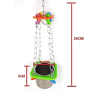 Pet Bird Food Feeding and Drinking Hanging Cup Stainless Steel Coop Hanger Cup and Cup Holder for Parrot Cage Budgie (Big)