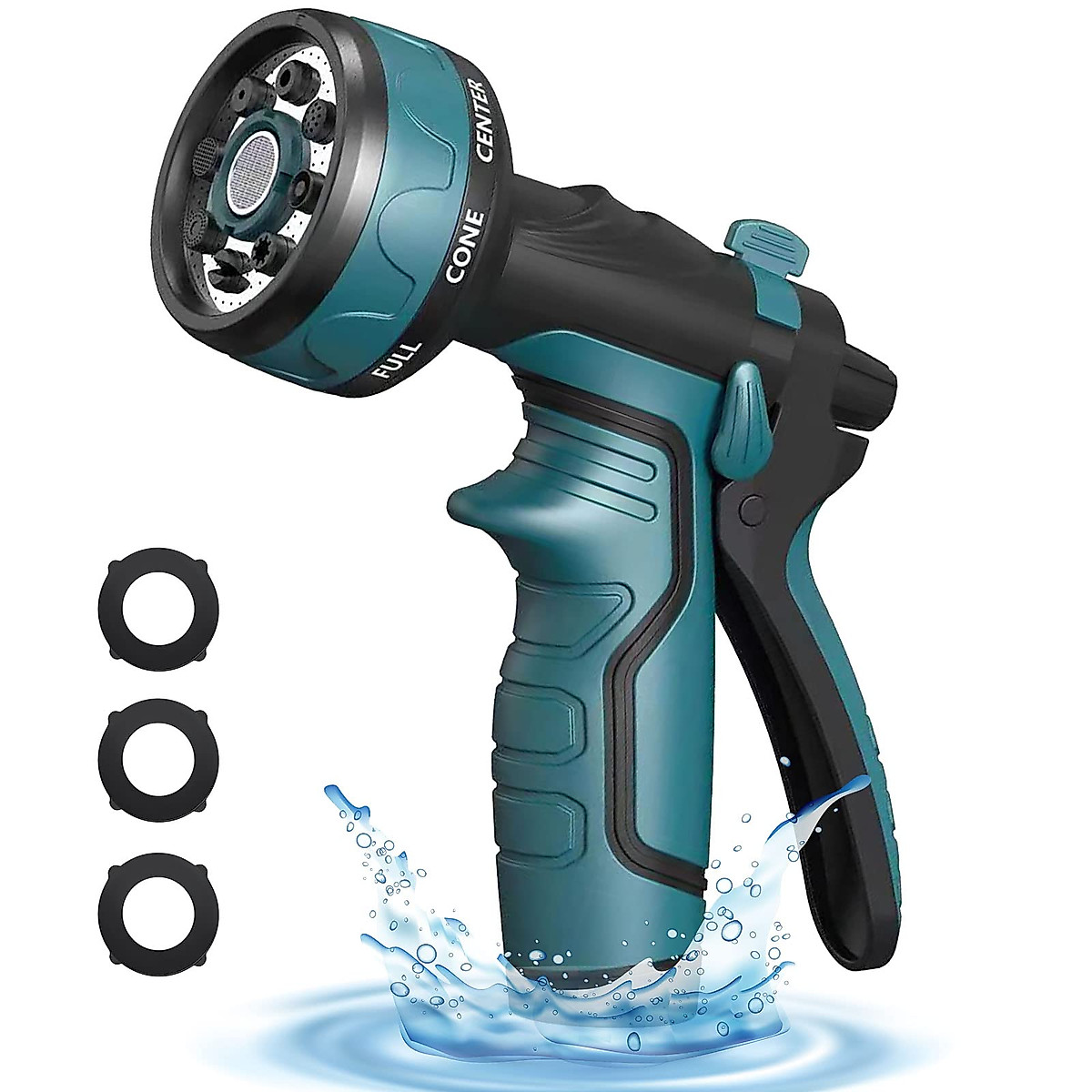 Hose Nozzle,New Upgrade Garden Hose Nozzle,8 Adjustable Watering Patterns Hose Sprayer Nozzle & Water Hose Nozzle, Hose Sprayer Suitable for Watering Plants/Washing Cars/Showering Pets (Blue)