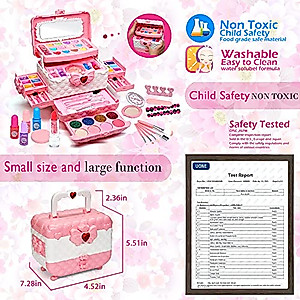Kids Makeup Kit for Girl - Kids Makeup Kit Toys for Girls,Play Real Makeup Girls Toys,Washable Make Up for Little Girls,Non Toxic Toddlers Cosmetic for Children Age 3-12 Years Old,Teen