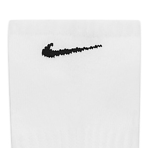 Nike Everyday Cushion No Show Socks, White/Black, Medium, Unisex, Pack of 6