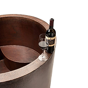 Premier Copper Products BTR45DB Japanese Style Soaking Hand Hammered Copper Bath Tub, Oil Rubbed Bronze