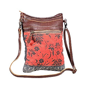 Myra Bags Bloom Canvas, leather & Rug Crossbody Bag S-1908