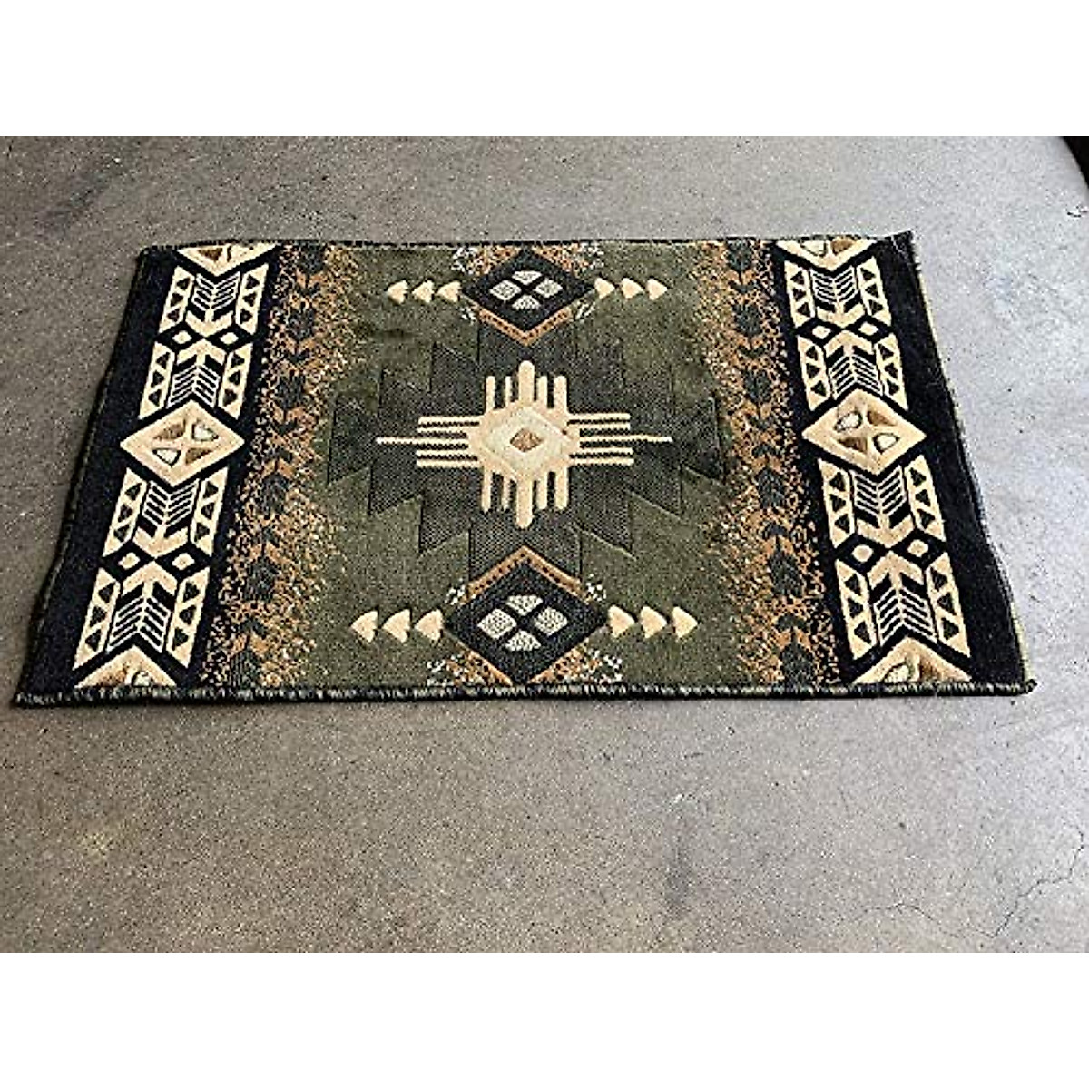 YHSF South West Native American Area Rug C318 (Sage Green, 2 Feet x 3 Feet 4 Inches)