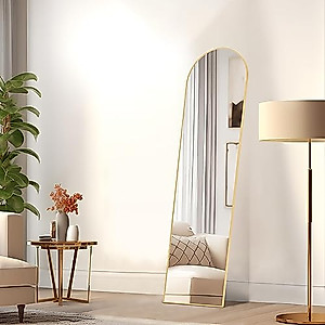 NEWBULIG 59"x16" Full Length Mirror, Floor Mirror Hanging or Leaning, Full Body Mirror with Stand,Wall Mounted Mirror,Gold-Arched