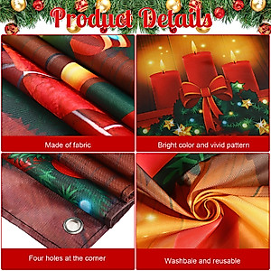 Merry Christmas Door Cover Christmas Fireplace Door Cover Backdrops Xmas Tree Printed Door Cover Banner Christmas Background Xmas Nutcracker Front Door Christmas Hanging Decorations, 6.5 x 3 Feet