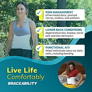 BraceAbility Plus Size 5XL Bariatric Back Brace - Obese Support Girdle for Lower Lumbar Back Pain in Big and Tall, Extra Large, Heavy or Overweight Men and Women (Fits 67"-73")