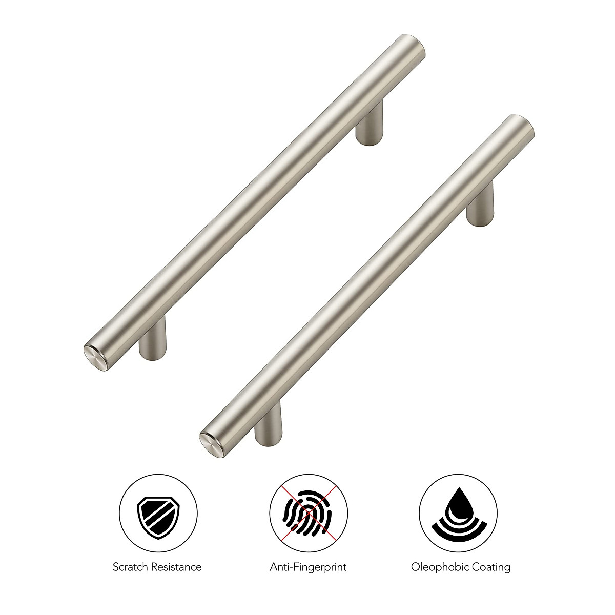 Ravinte 30 Pack | 7.38'' Cabinet Pulls Brushed Nickel Stainless Steel Kitchen Drawer Pulls Cabinet Handles 7-3/8”Length, 5” Hole Center with Mounting Template