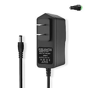 12V 1A DC Power Supply Adapter 12 Volt AC Adapter 100-240V 50-60Hz to DC 12V 1A Power Adapter, 12V DC Power Supply 1A Transformer with 5.5mmx2.5mm DC Outle Plug & 1 Tip