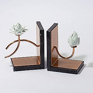 Book Ends for Shelves Chinese Style Creative Bookend Bookshelf Marble Anti-Moving Bookends, Used for Decoration of Office and Living Room Office Book Stand