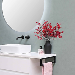 Uieke 6 Pcs Baby Breath Artificial Flowers Faux Silk Gypsophila Bouquet Fake Flower Real Touch Red Flowers for Hotel Home Office Kitchen Bathroom Wedding Party DIY Garden Vase Decor