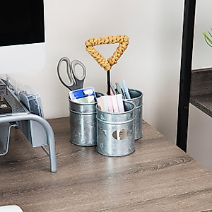 Mind Reader 3-Compartment Caddy Utensil Holder, Silver