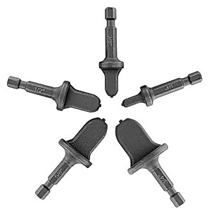Zorveiio 5 Pcs Swaging Tool Drill Bit Set Swaging Tool Drill Bits, Copper Tube Expander Flaring Tool for Copper Tubing, HVAC Repair Kit with 3/4'' 5/8'' 1/2'' 3/8'' 1/4'' Bits - Hex Handle