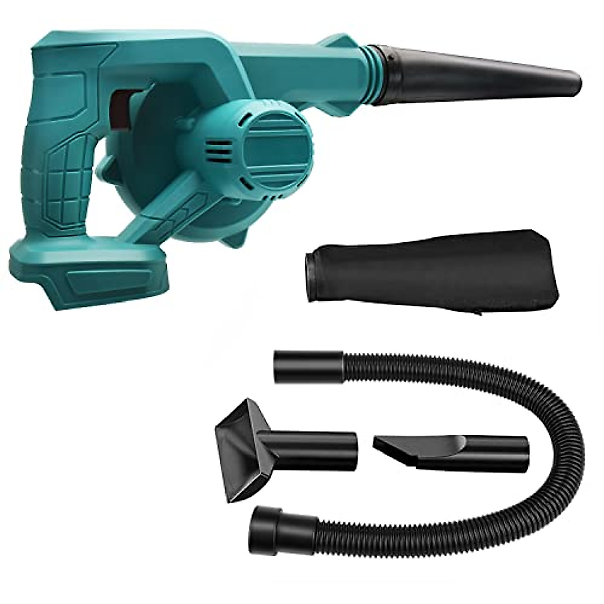 WAITHOME Cordless Portable Strong Electric Leaf Air Blower Suction(5 Fittings) Key Force Compatible with Makita 18V/20V Battery(Tool ONLY), Strong Motor, for Dust, Snow, Yard Cleaning