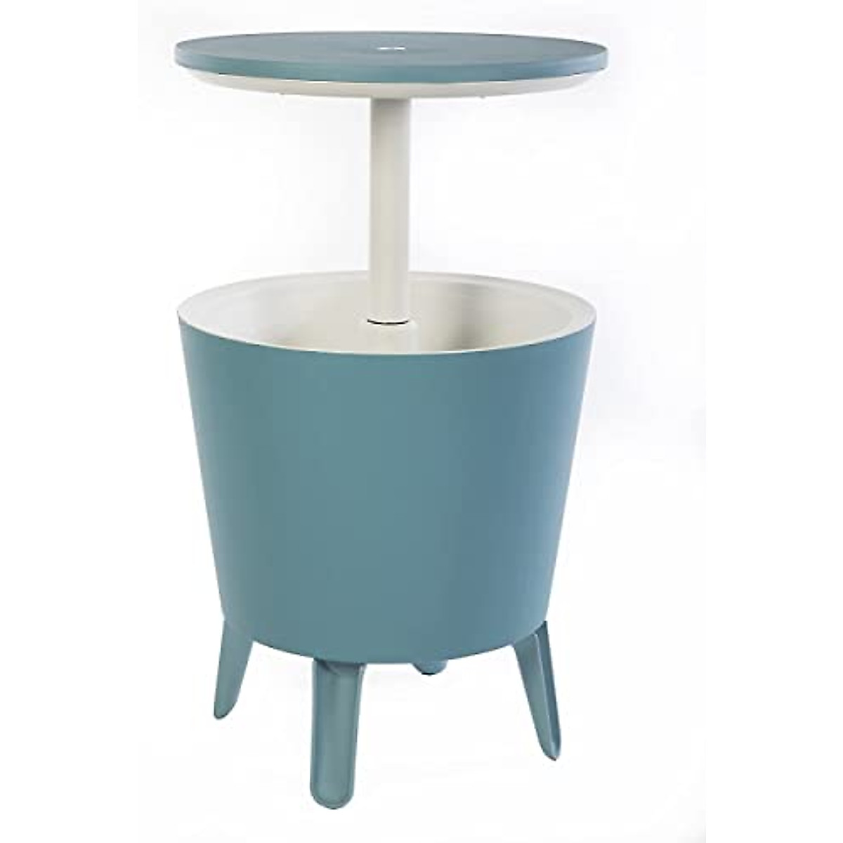 AYOGU1 Cool Bar Plastic Outdoor Ice Cooler Table Garden Furniture - Cream Blue