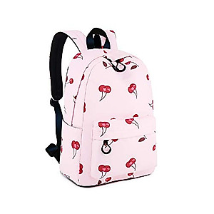 Acmebon Waterproof Stylish School Backpack for Teen Girl Roomy Backpack Purse for Women Cherry