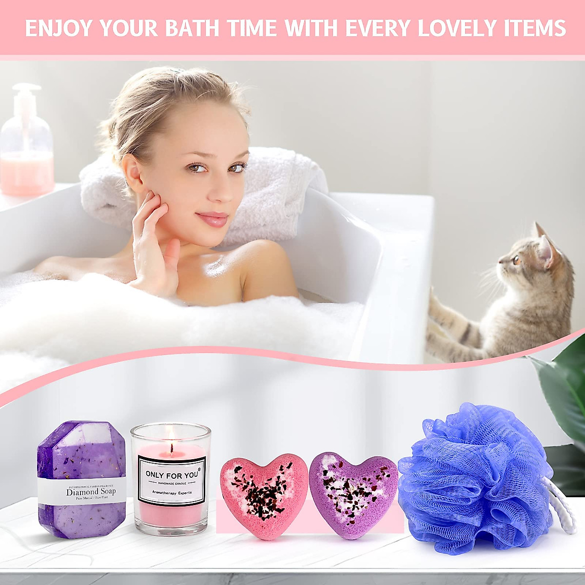 Birthday Gifts For Women, Mother's Day Gifts for Mom, Unique Gift Basket for Friends Female, Sister, bestie, Thank You Gifts for Women Who Have Everything, Gift Box for 30th 40th 50th 60th (10pc)