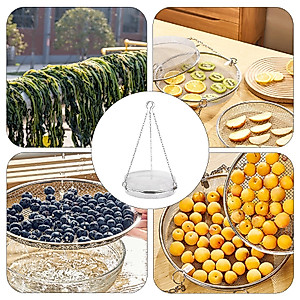 Generic Food Drying Fish Net - Stainless Steel Fly-Proof Round Hang Mesh Drying Rack | Herb Drying Rack for Shrimp, Fish, Fruit, Vegetable, Herb Dehydrating, Efficient Food Preparation