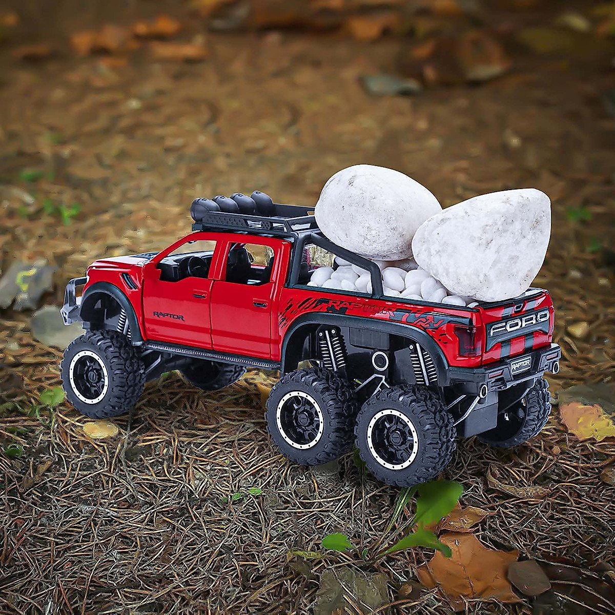 Toy Trucks Pickup Model Cars F150 Metal Diecast Cars Trucks for 3 Year Old Boys and up (Red)