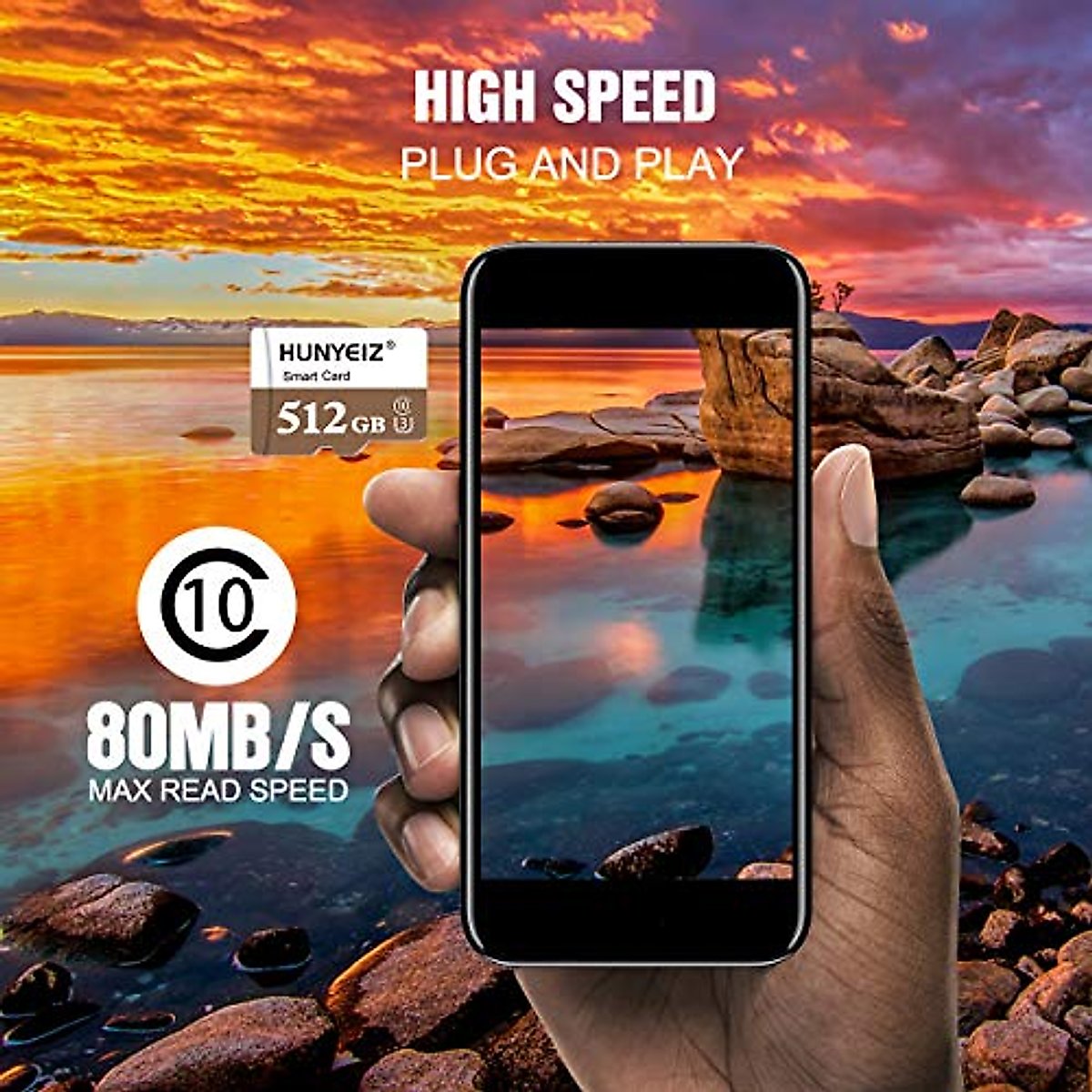 512GB Micro SD Card Memory Card(Class 10 High Speed) Microsd for Smartphone,Game Console, Dash Cam, Drone(512GB)